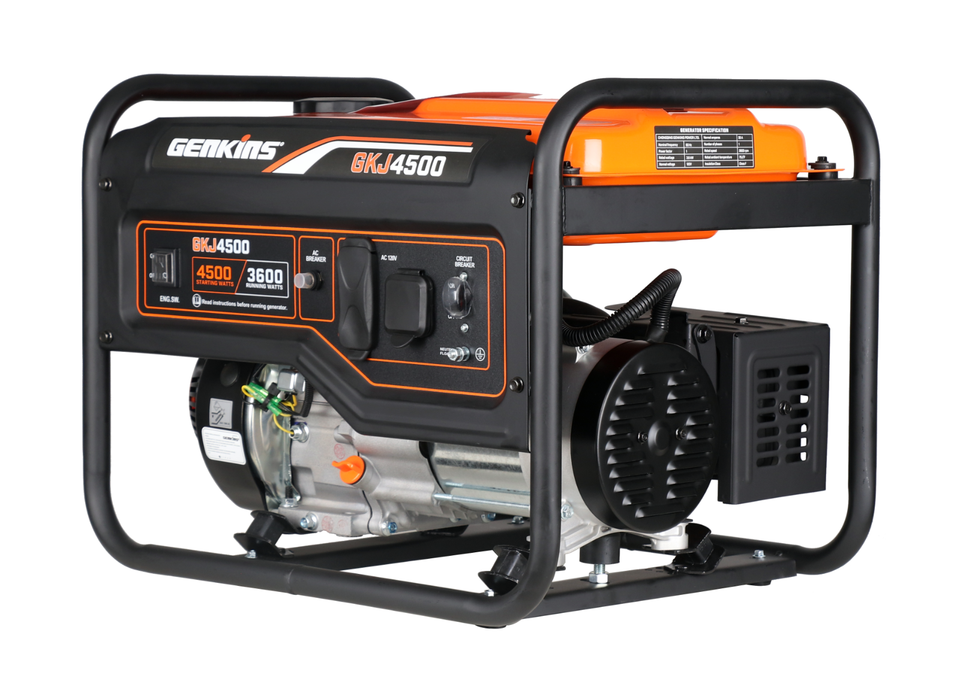 Genkins 4500 Watt Portable Power Generator 4 Stroke 233 cc Engine Gas ...