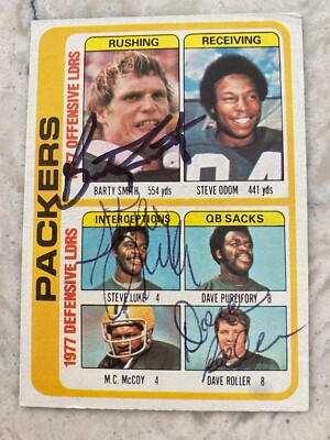 Barty Smith, Steve Luke & Dave Roller Signed Green Bay Packers Card ...