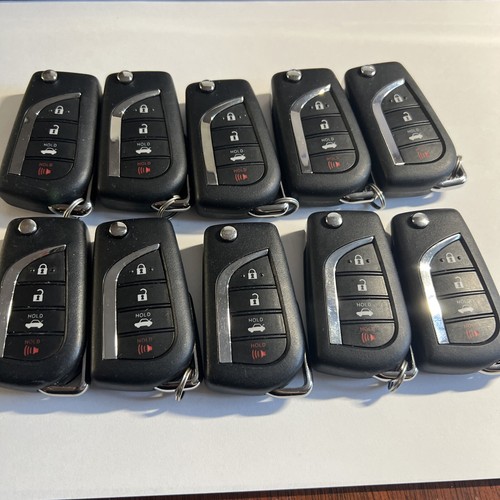 CLEAN 10 OEM Original TOYOTA Flip Key Fob remote HYQ12BFB 4 Button Used ...