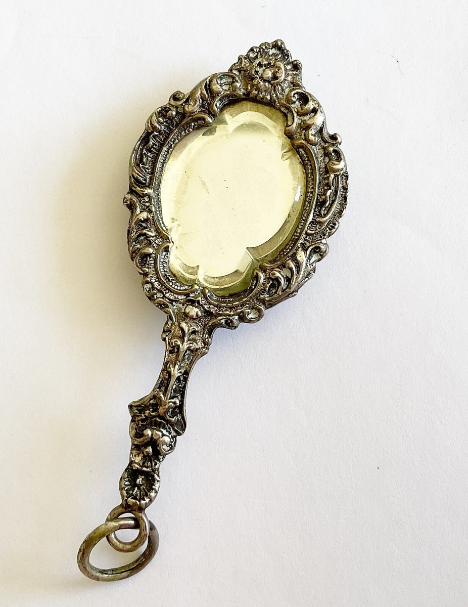 Antique Hand Mirror Fancy Antique Art Nouveau Sterling Silver Vanity