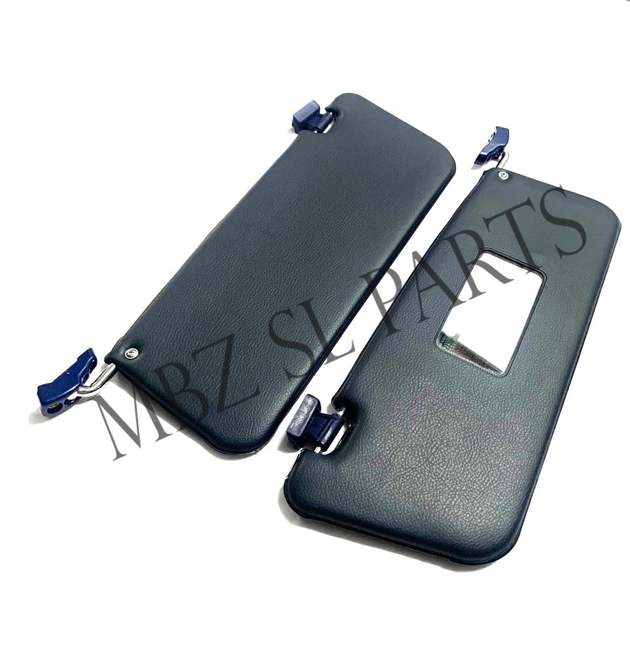 PAIR OF BLUE SUN VISORS MERCEDES SL W107 380SL 450SL 350SL WITH ARMS ...