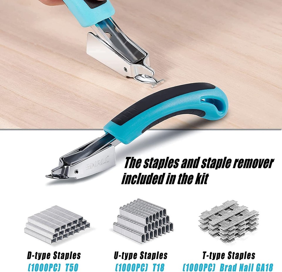 SHALL Heavy Duty 3 In 1 Hand Staple Gun Tacker With 3000 Staples Hand ...