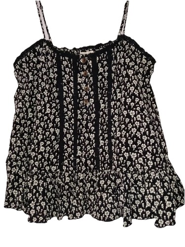 Forever 21 Top S Flowy Boho Hippie Calico Print Coachella Babydoll Tank ...