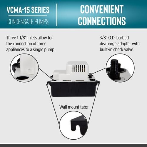 1/50 HP Condensate Utility Pump Humidifier Boiler Auto Drain Water ...