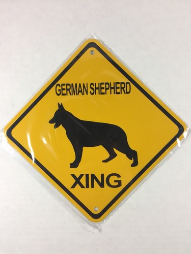 GERMAN SHEPHERD XING Small Metal Caution Dog Crossing Sign 6”x6” (NEW ...