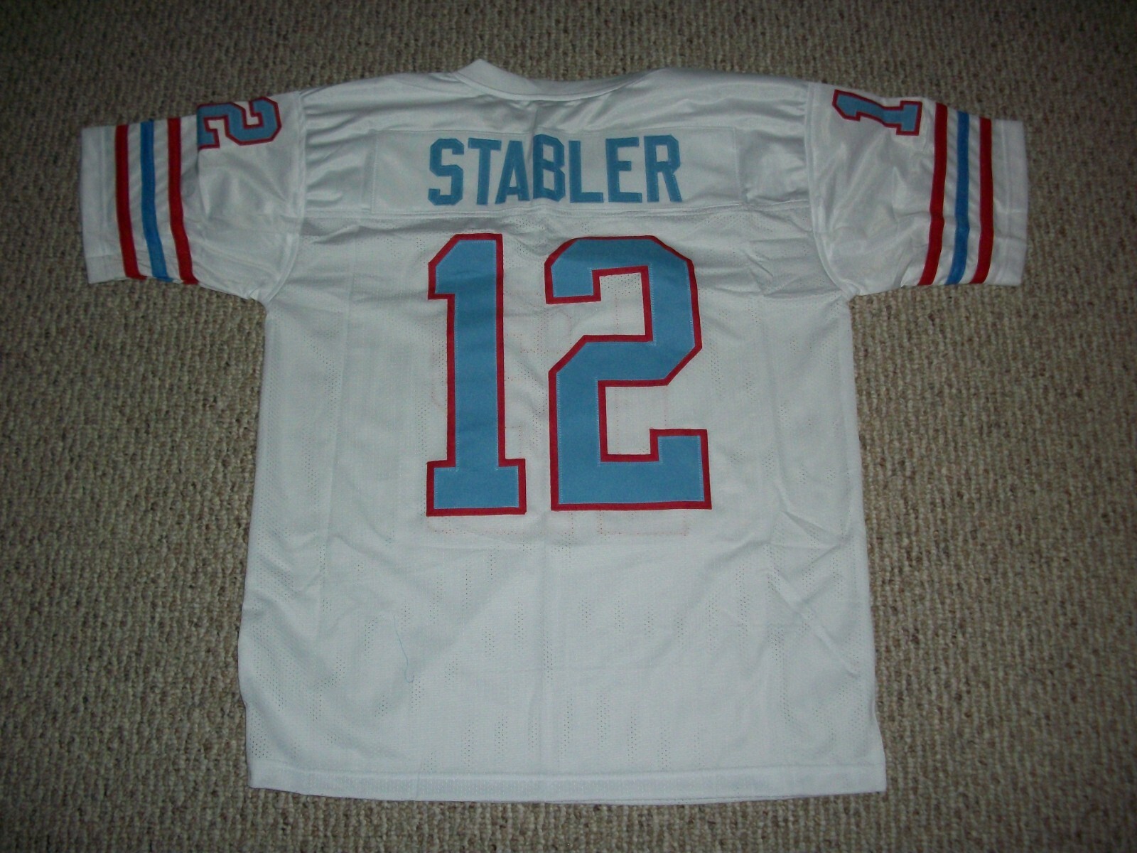 KEN STABLER Unsigned Custom Houston White Sewn New Football Jersey ...