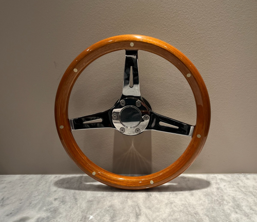 Chris Craft Steering Wheel, Teak (IROKO) W/ 3 SS Spokes, Model 301L | eBay