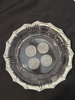Fostoria Glass Company Clear Coin Glass Ashtray 8 inch Round #1372 | eBay