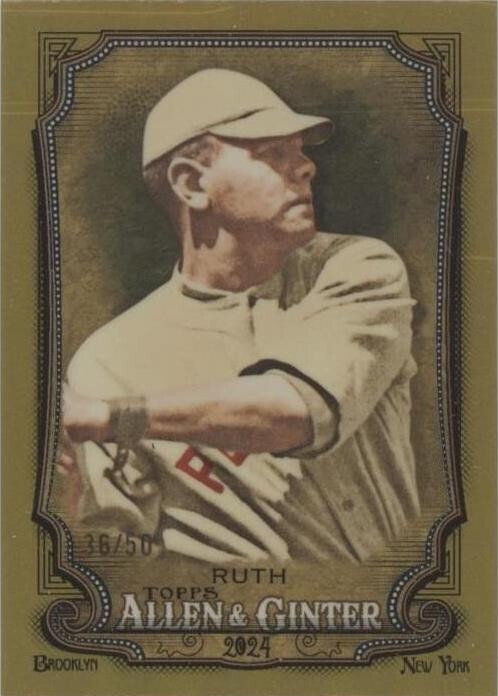2024 Topps Allen & Ginter - Chrome Babe Ruth #198 Gold Refractor /50 ...