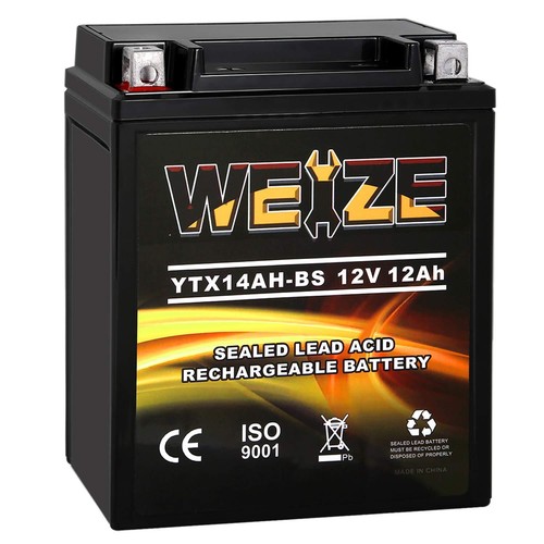 Weize YTX14AH-BS High Performance - Maintenance Free-Sealed AGM ATV ...