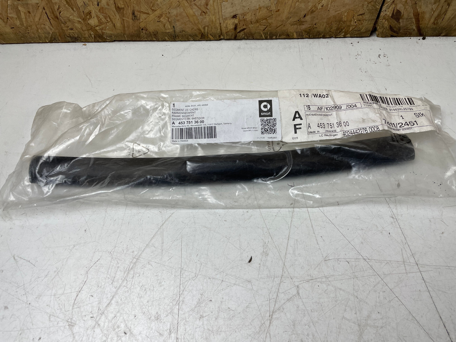 Smart ForTwo 453 RAHMENSEGMENT Motorhaube Dichtung A4537513600 | eBay