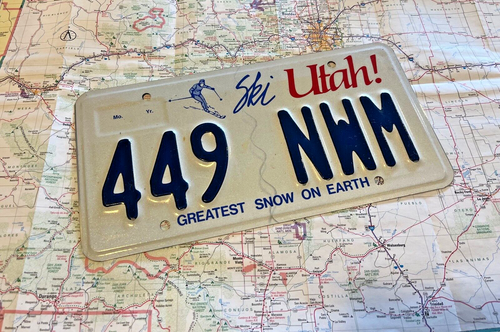 UT 'Greatest Snow on Earth' license plate 449 NWM Very nice condition ...