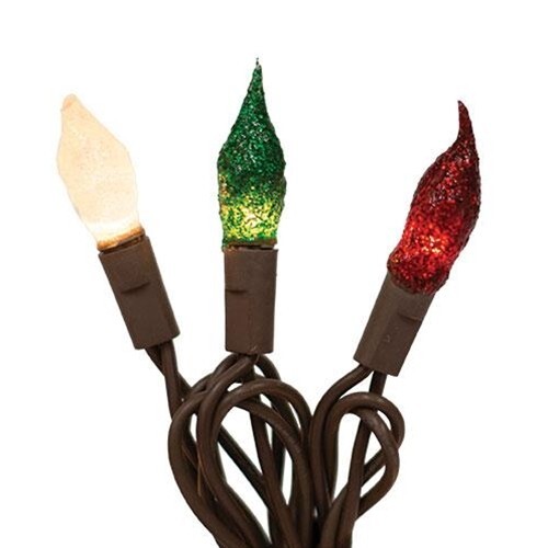NEW PRIMITIVE CHRISTMAS LIGHTS SILICONE BULB STRAND RED GREEN WHITE 50 ...