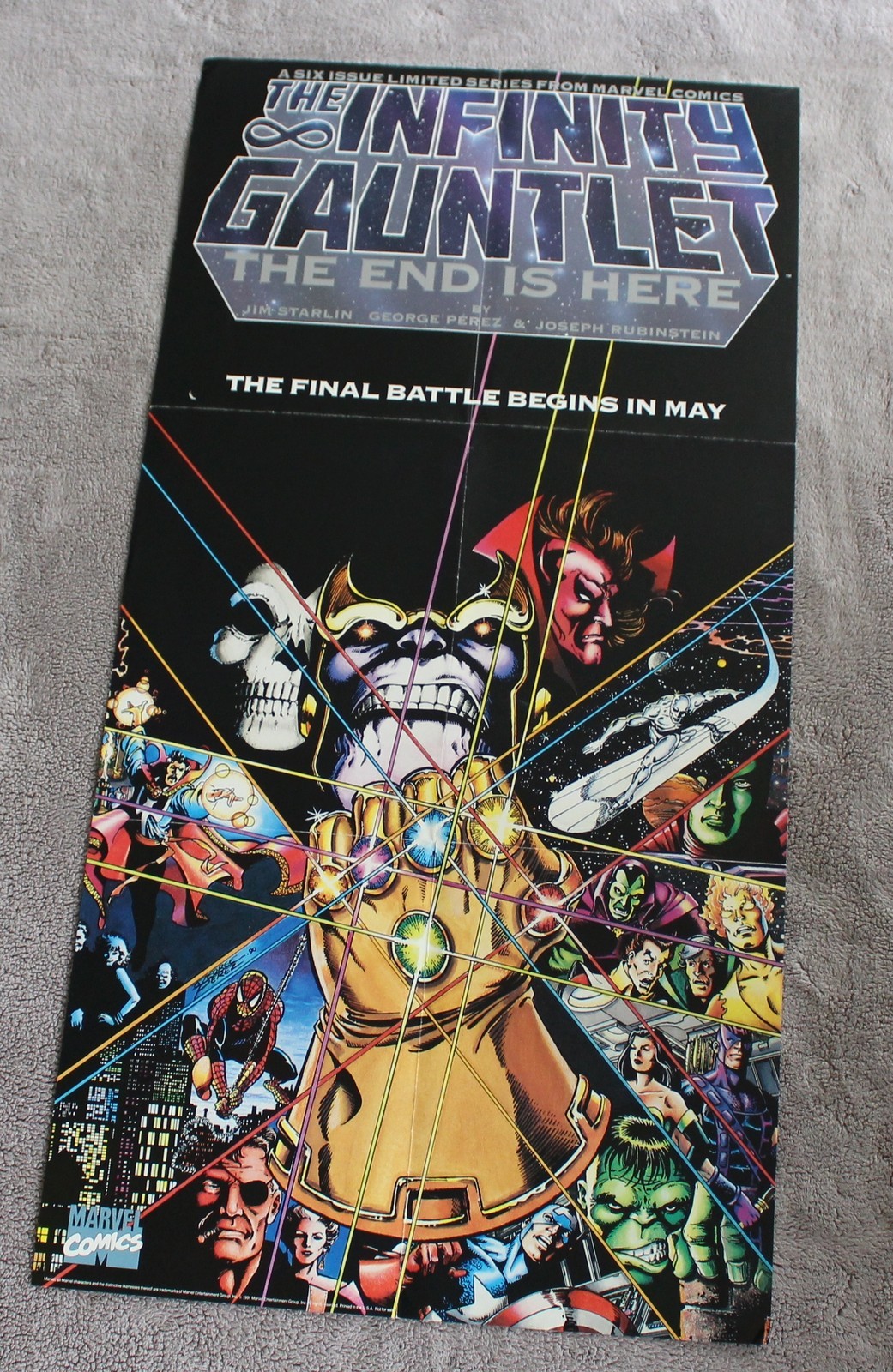 Infinity Gauntlet THANOS 1991 Jim STARLIN George PEREZ ORIGINAL PROMO ...