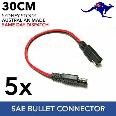 2 Pin SAE Bullet Connector Quick Connect 30cm Power Lead 18AWG cable 7 ...