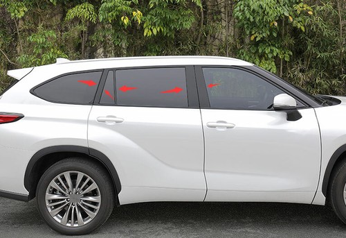 For Toyota Highlander 2020-2022 Black Stainless Car Window BC-Pillar ...