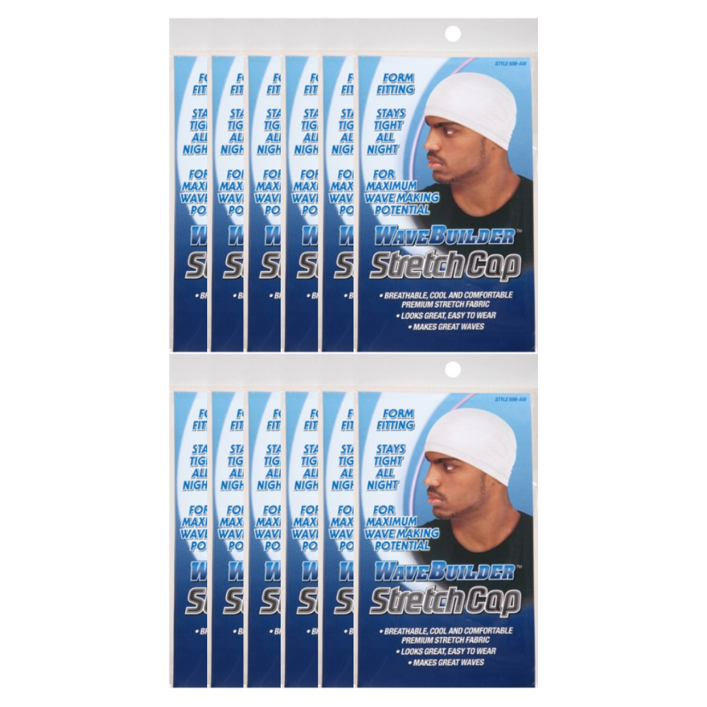 Wavebuilder Stretch Cap, White, 12 Pack | eBay