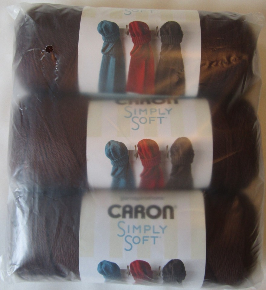 Yarnspirations Caron Simply Soft Chocolate 100% Acrylic Yarn Worsted 3 ...