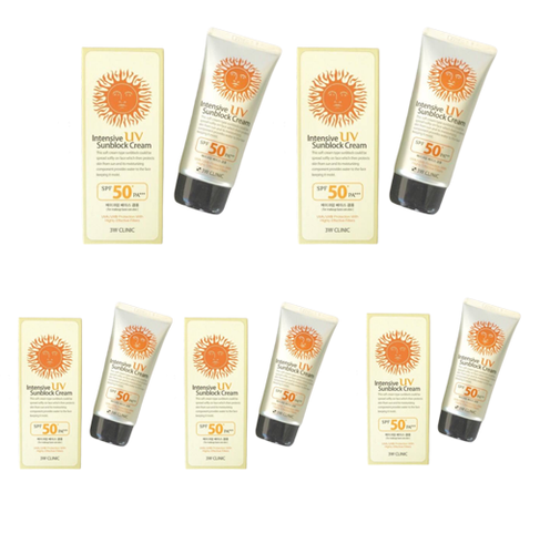 5 X 3W CLINIC Intensive UV Sunblock Cream SPF 50+ PA+++ 70ml ...