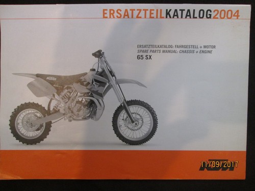 2004 KTM 65 SX Motor Chassis Motorcycle Spare Parts Manual OEM Factory ...