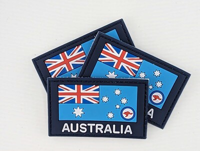 RAAF ENSIGN FLAG ROYAL AUSTRALIAN AIR FORCE PVC MORALE PATCH - HOOK ...