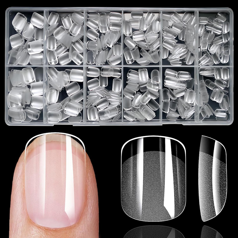 Loveourhome 600Pc Extra Short Square Fake Nail Tips Clear Press on ...