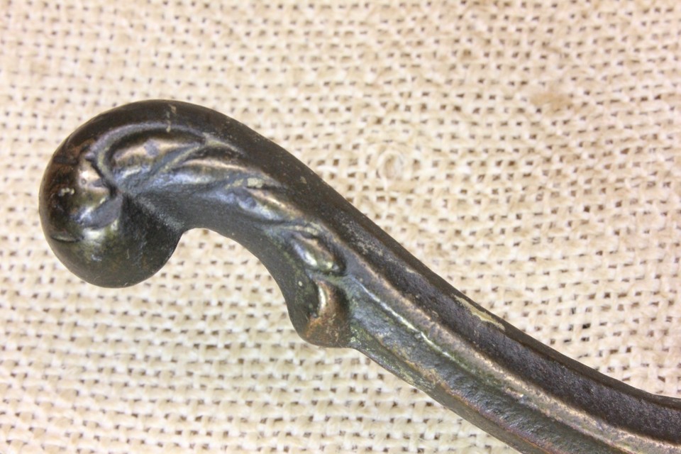 2 Old Hall Mirror Coat Hat Hooks Double Arm Fancy Ferns Patina Brass ...