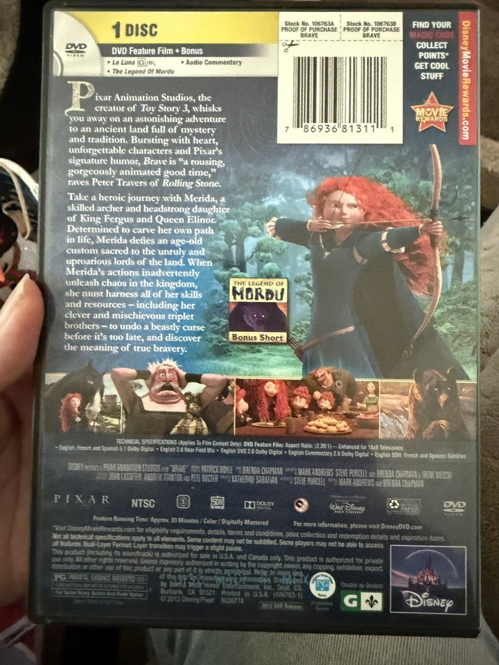 Like New 2012 Disney Pixar Brave DVD Widescreen | eBay