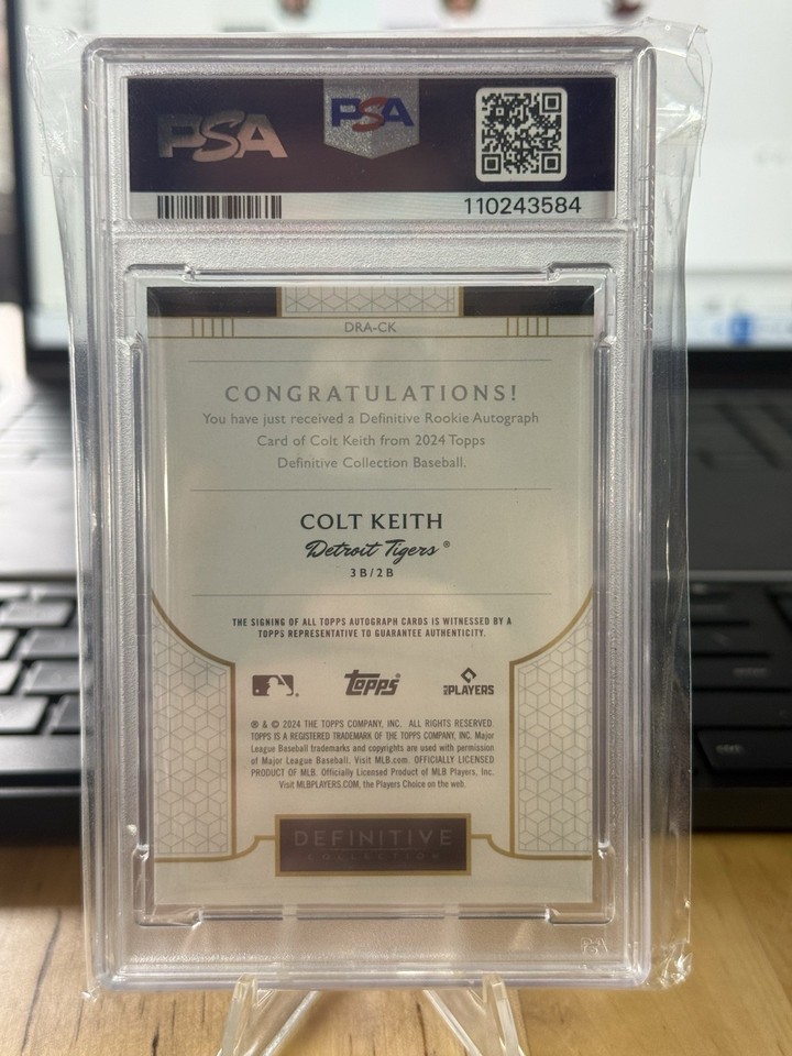 2024 Topps Definitive Collection Colt Keith RC Rookie Autograph Green ...