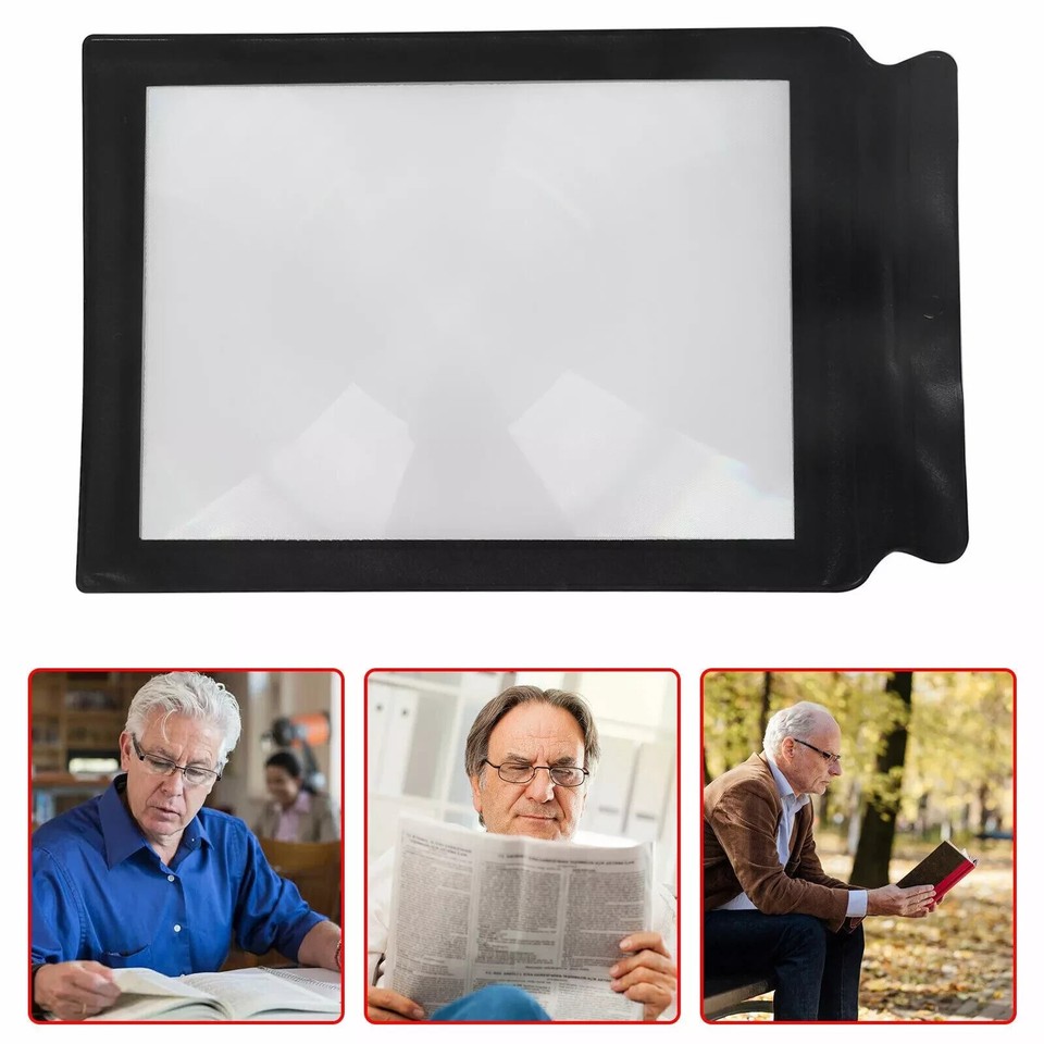 A4 Full Page 3x Magnifier Sheet Book Reading Aid Lens Large Magnifying ...