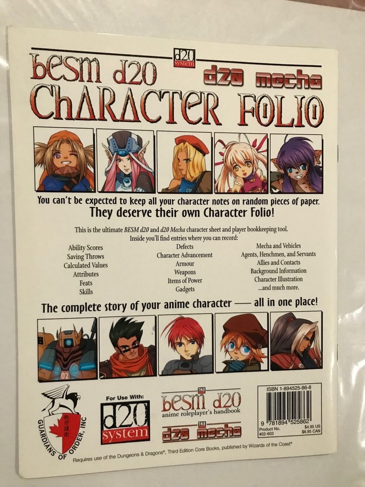 Big Eyes Small Mouth D20 Character Folio Jeff Mackintosh d20, BESM ...