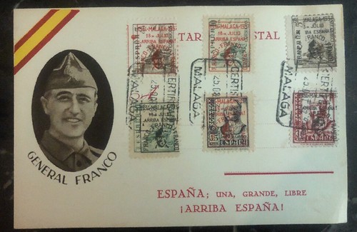 1937 Malaga Spain Civil War Postcard Cover General Franco | eBay