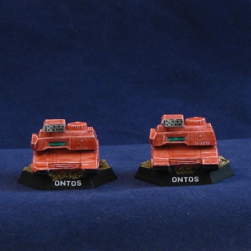 2 Painted Ontos Tanks, Mercenary, Catalyst Battletech Ral Partha OOP ...