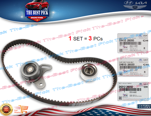 ⭐GENUINE⭐ Engine Timing Belt Kit for 1996-2011 Hyundai Accent Kia Rio ...
