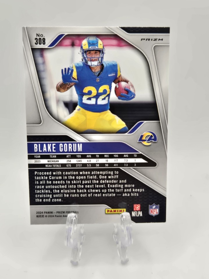 BLAKE CORUM ROOKIE PURPLE PULSAR PRIZM 2025 PRIZM FOOTBALL # LA RAMS | eBay
