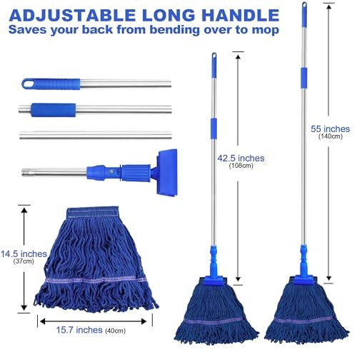 Commercial Mop for Floor Cleaning, Heavy Duty Industrial Mops with 55 ...
