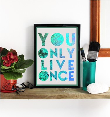 YOLO POSTER * You Only Live Once * Unique Design Gift Idea WALL ART A4 ...