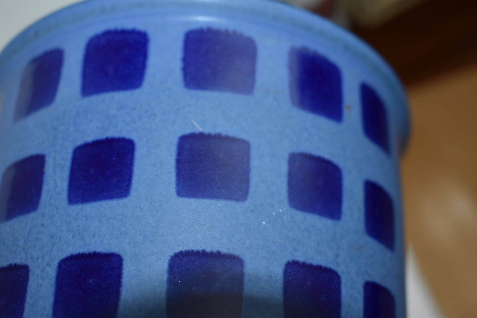 Denby England Handcrafted Pottery Pitcher Cobalt Blue Checked Reflex ...