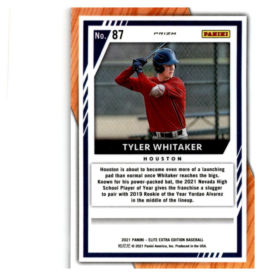 2021 Tyler Whitaker Panini Elite Extra Edition Optic Prizm Rookie | eBay