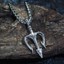Mens Silver Poseidon Trident Pendant Punk Rock Biker Necklace Braided ...