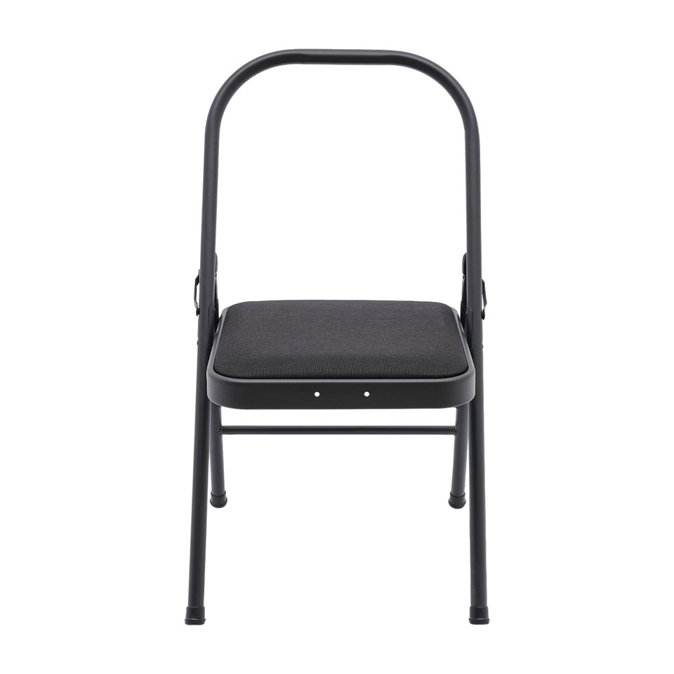 Foldable Yoga Auxiliary Chair, Yoga Chair with Lumbar Back Support ...