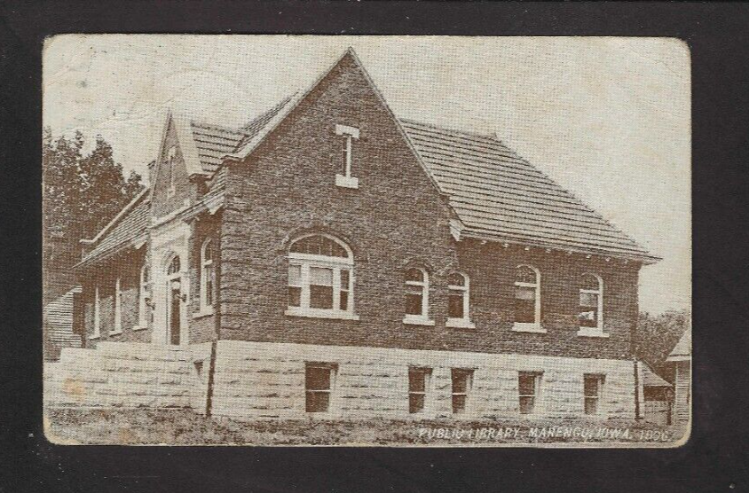 Marengo Iowa IA 1908 Old Brick Public Library Building with Stone ...