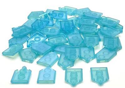 Lego 50 New Satin Trans-Light Blue Tiles Modified 2 x 3 Pentagonal Flat ...