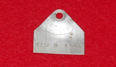 1962 Ford Thunderbird Hardtop Convertible ORIG 390 4V CARBURETOR ID TAG ...