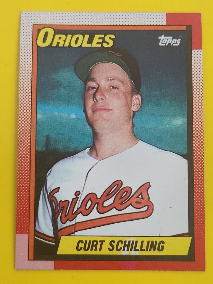 1990 Topps #97 Curt Schilling Rookie White Error Card | eBay