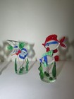 Vintage Miniature Glass Fish on Wire Figurines Multicolored stands ...
