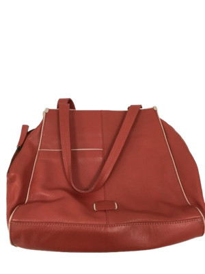 RADLEY LONDON Ladies Medium Red/Cream Edge Leather Handbag Pre-Loved In ...