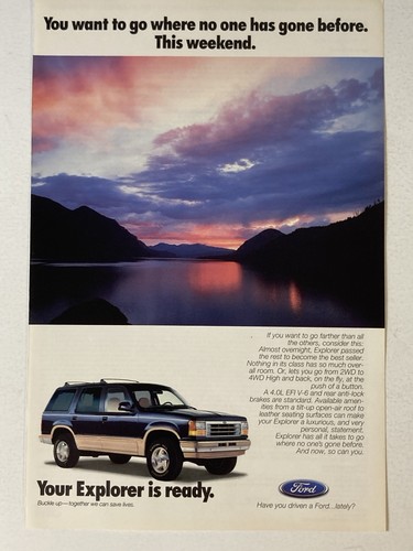 1992 Ford Explorer 4 Door Print Ad 4 Wheel Drive | eBay
