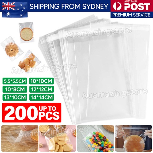 Clear Plastic Candy Packaging Bags Self Adhesive Cookie Biscuit Tea ...