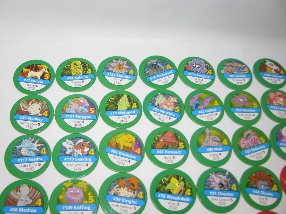 1999 Pokemon Master Trainer Board Game 128 Chips Token Pog Pieces Only ...